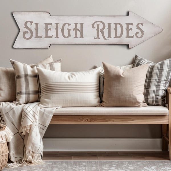Large Sleigh Rides Sign - Etsy