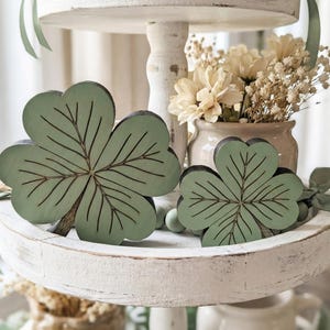 Reclaimed Wood Shamrocks – Freestanding St. Patrick’s Day Shelf Sitters ...