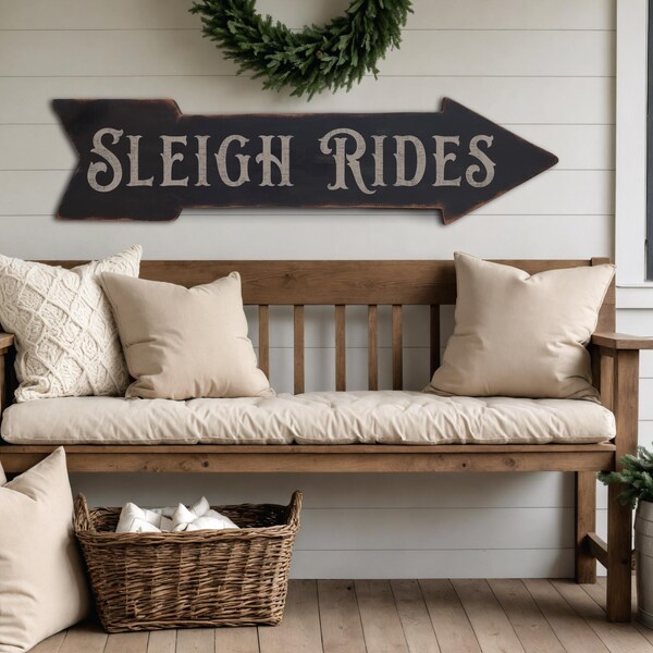 Large Sleigh Rides Sign - Etsy