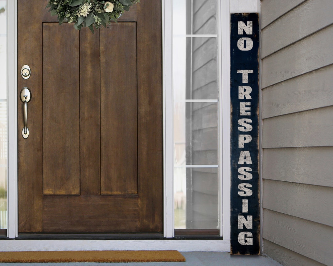 No Trespassing Antique Style Skinny Sign, Great for Narrow Spaces ...
