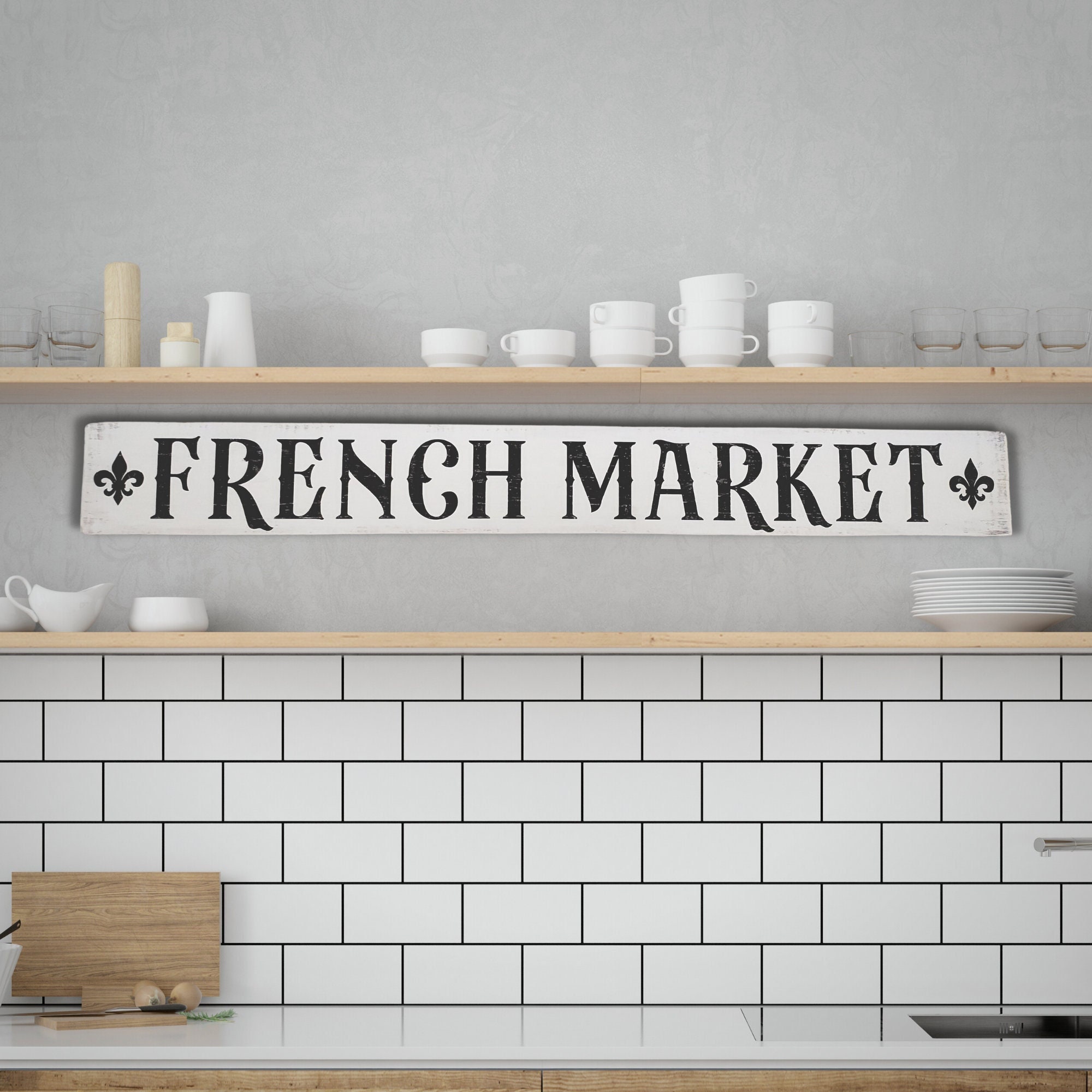 46 French Market Sign With Fleur-de-lis Decorative Lily | Etsy