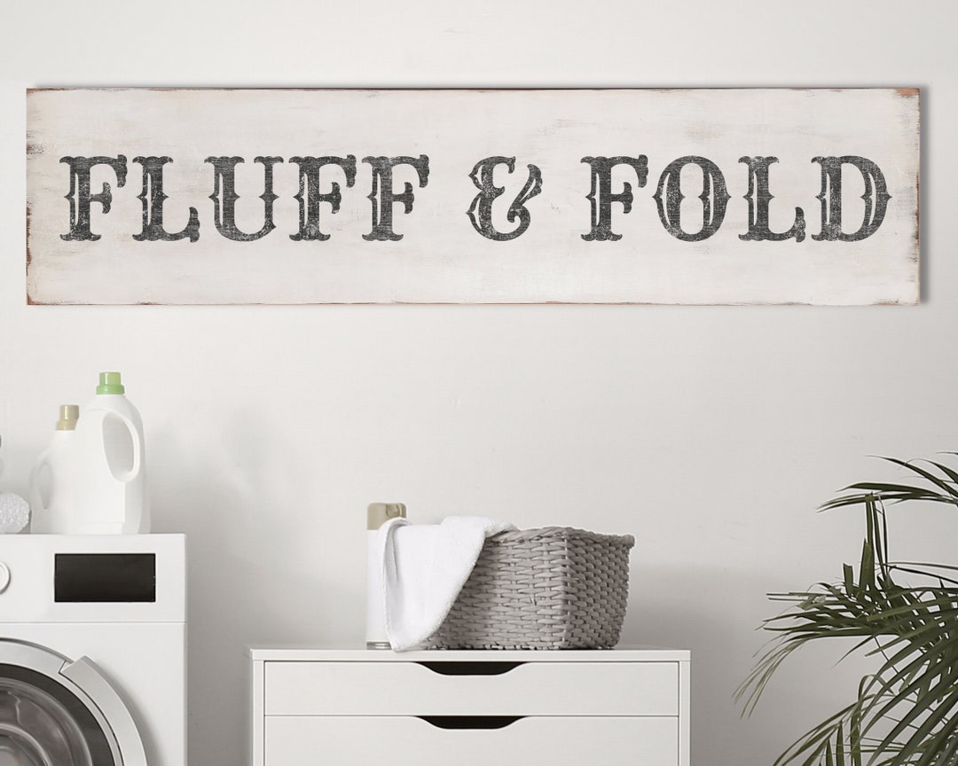 Antique Fluff & Fold Sign. Laundry Room Decor. Solid Wood Wall - Etsy