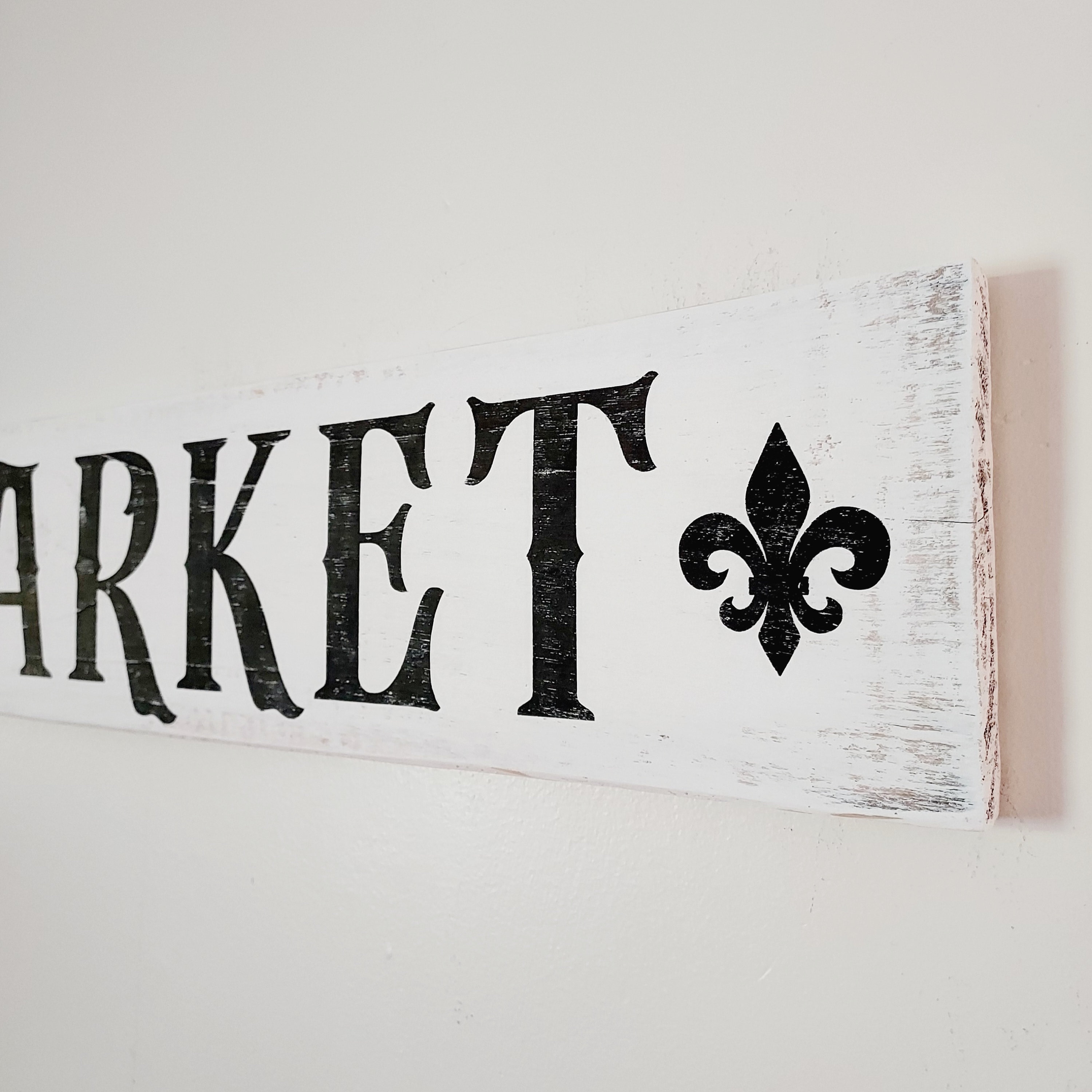 46" French Market Sign With Fleur-de-lis Decorative Lily Elements ...