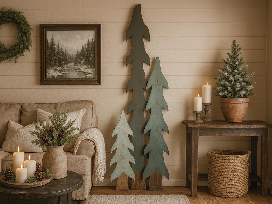 Rustic Wooden Christmas Trees With Vintage Charm! Indoor & Outdoor ...