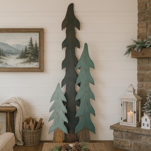 Rustic Wooden Christmas Trees With Vintage Charm! Indoor & Outdoor ...