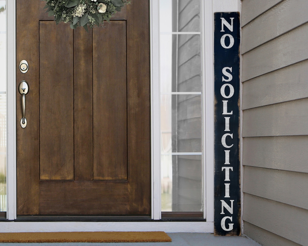 No Soliciting Antique Style Skinny Sign, Great for Narrow Spaces ...