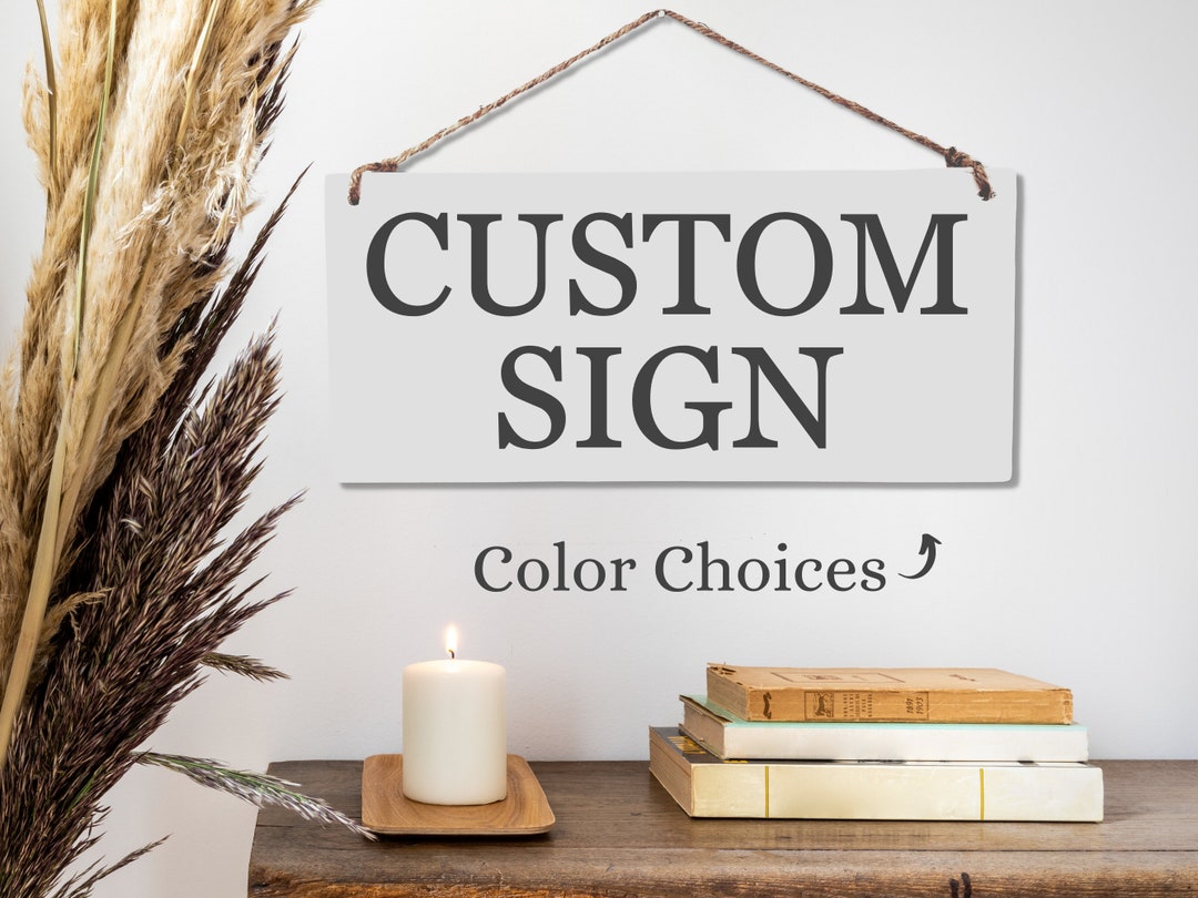 Custom Rustic Minimalist Hanging Sign. Hand Painted. Sustainable ...