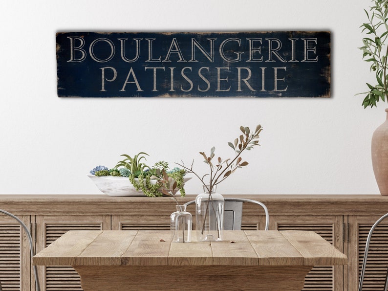 Large Antique Boulangerie & Patisserie Solid Wood Sign. Elegant French ...