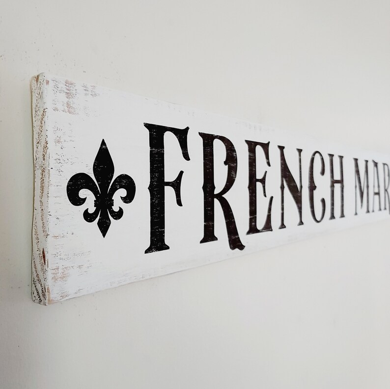 46" French Market Sign With Fleur-de-lis Decorative Lily Elements ...