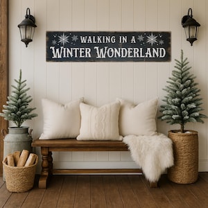 Walking in a Winter Wonderland Rustic Antique Style Wood Sign. Winter ...
