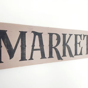 36" Tan & Black French Market Sign. Old Reclaimed Wood Hand-painted ...