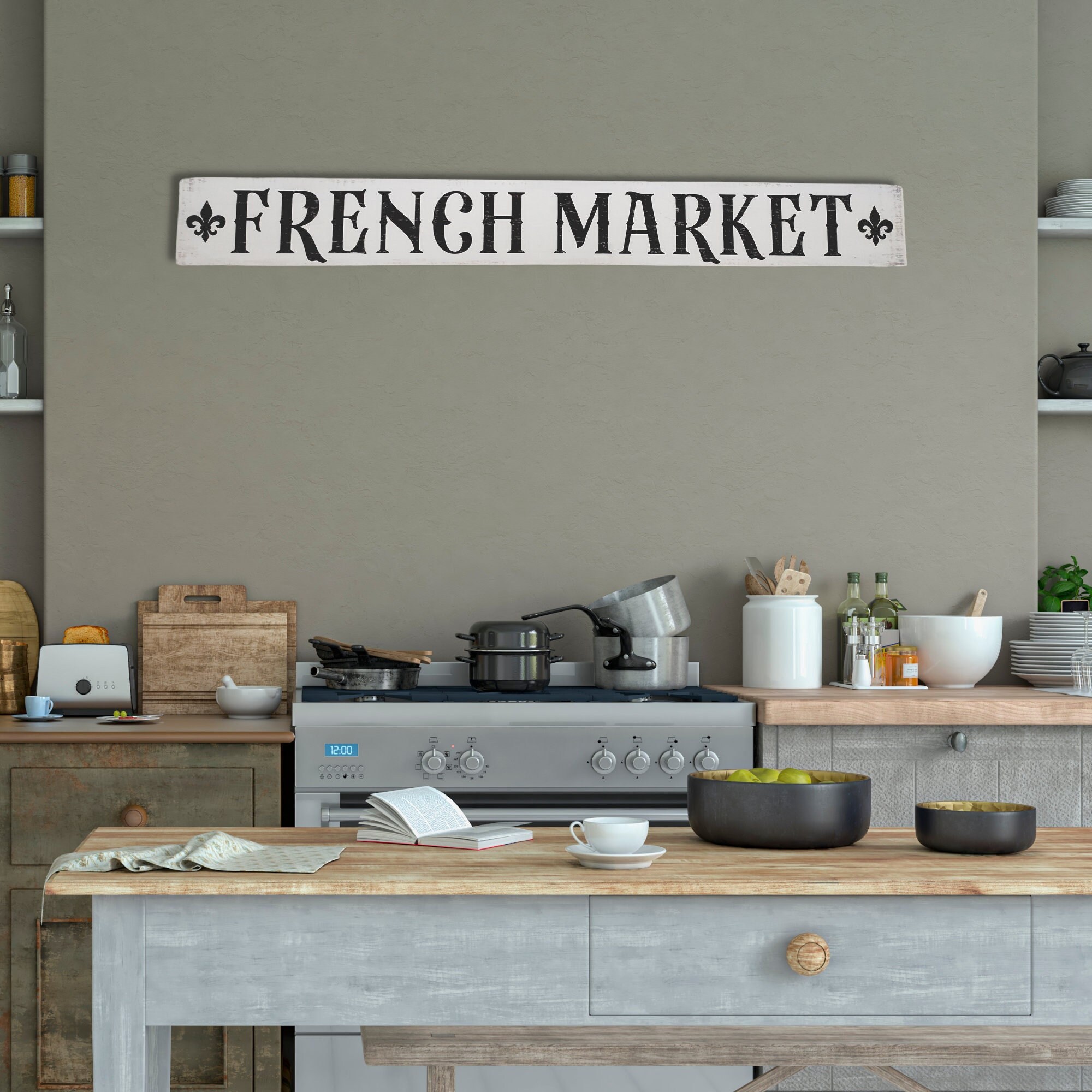 46 French Market Sign With Fleur-de-lis Decorative Lily | Etsy