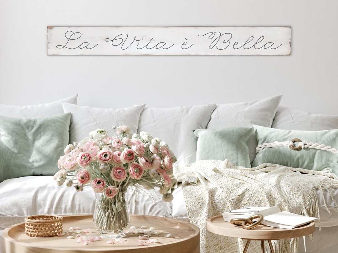 La Vita é Bella, Life is Beautiful Antique Style Rustic Italian Wall ...