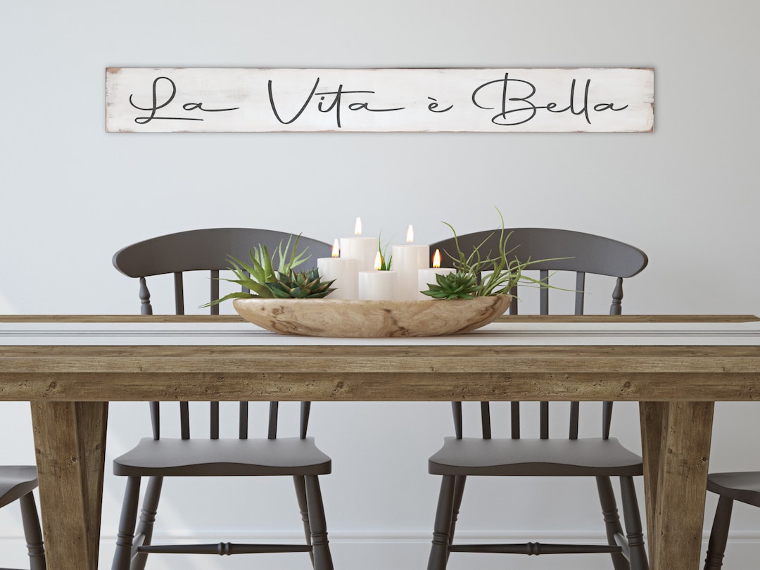La Vita é Bella, Life is Beautiful! Antique Style Rustic Italian Wall ...