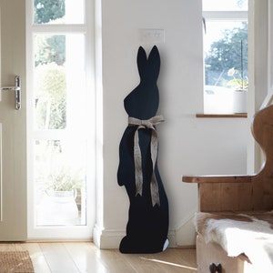 Large Black Porch Leaner Rabbit Handcrafted From Solid Wood. Outdoor or ...