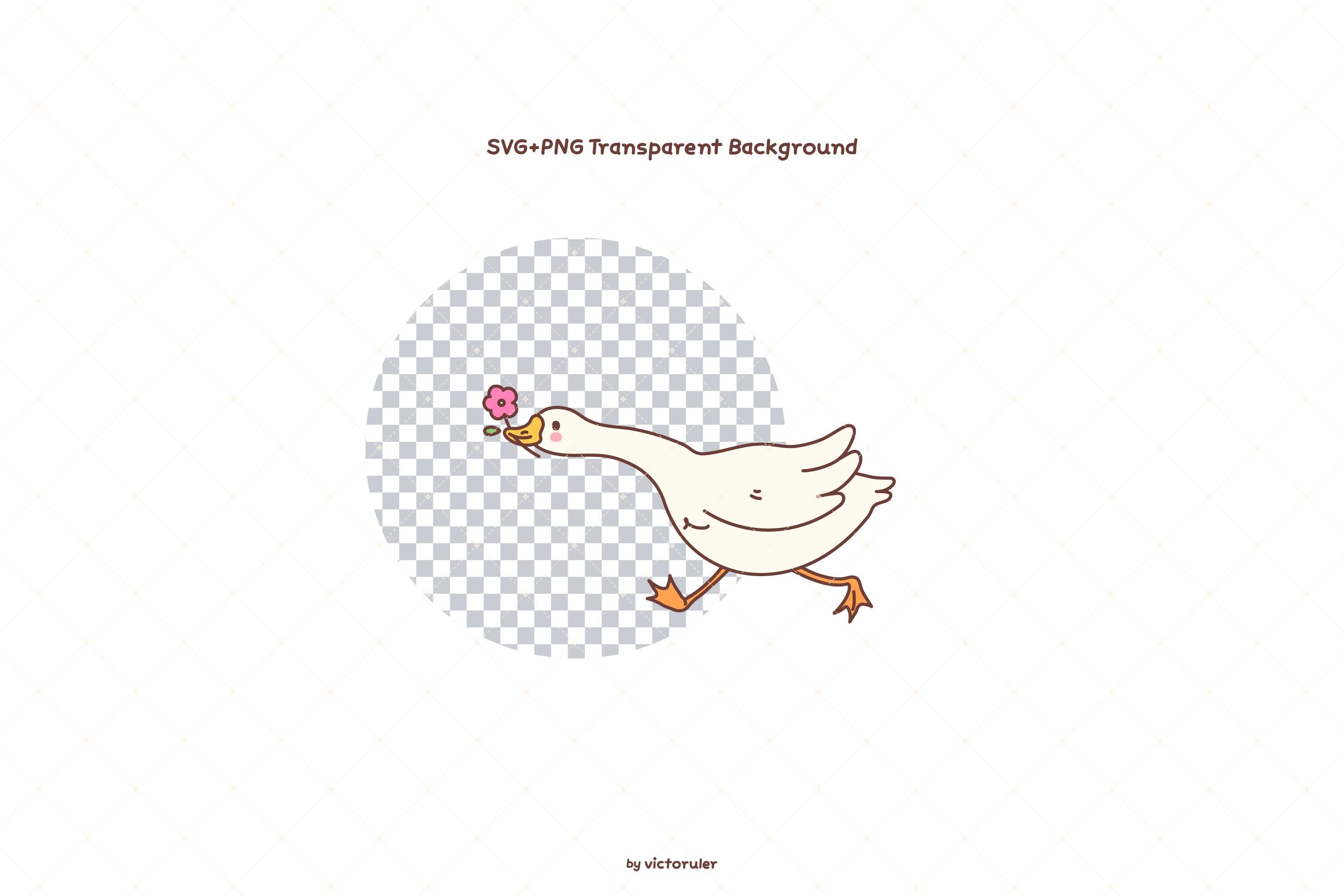 Hand Drawn Silly Goose Clipart SVG PNG | Cute Goose Illustration ...