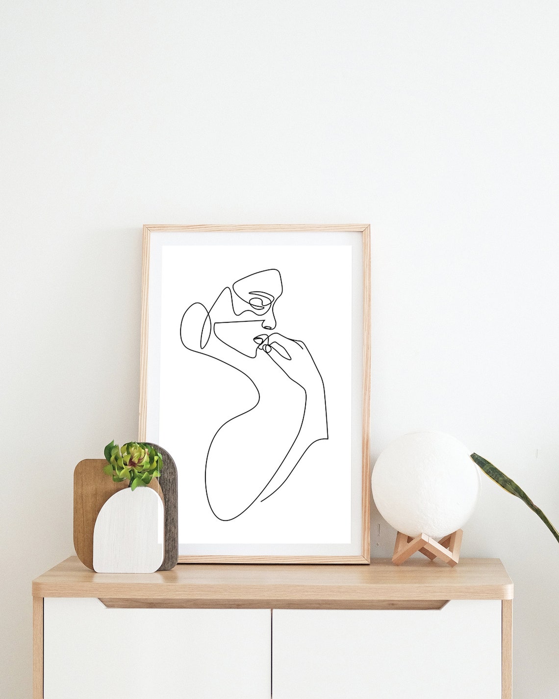 Mujer Arte de línea abstracta arte de pared arte de línea - Etsy España