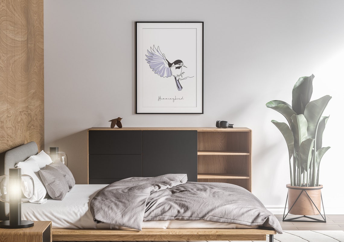 Hummingbird Line Art Wall Art Printable Line Art Vector - Etsy