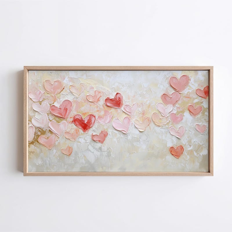 Hearts Painting Valentine - Etsy