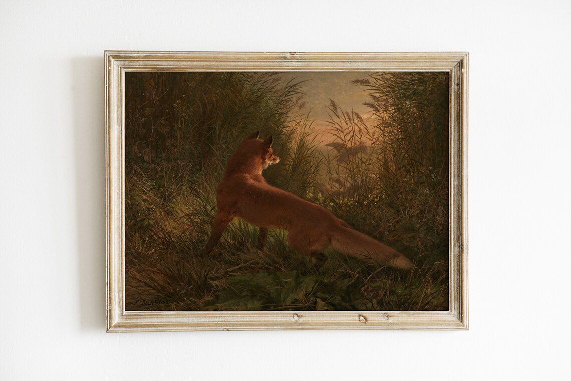 Vintage Fox Painting Vintage Wall Art Printable Art - Etsy