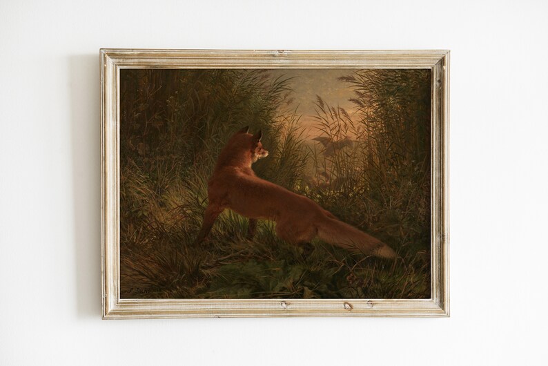 Vintage Fox Painting Vintage Wall Art Printable Art - Etsy