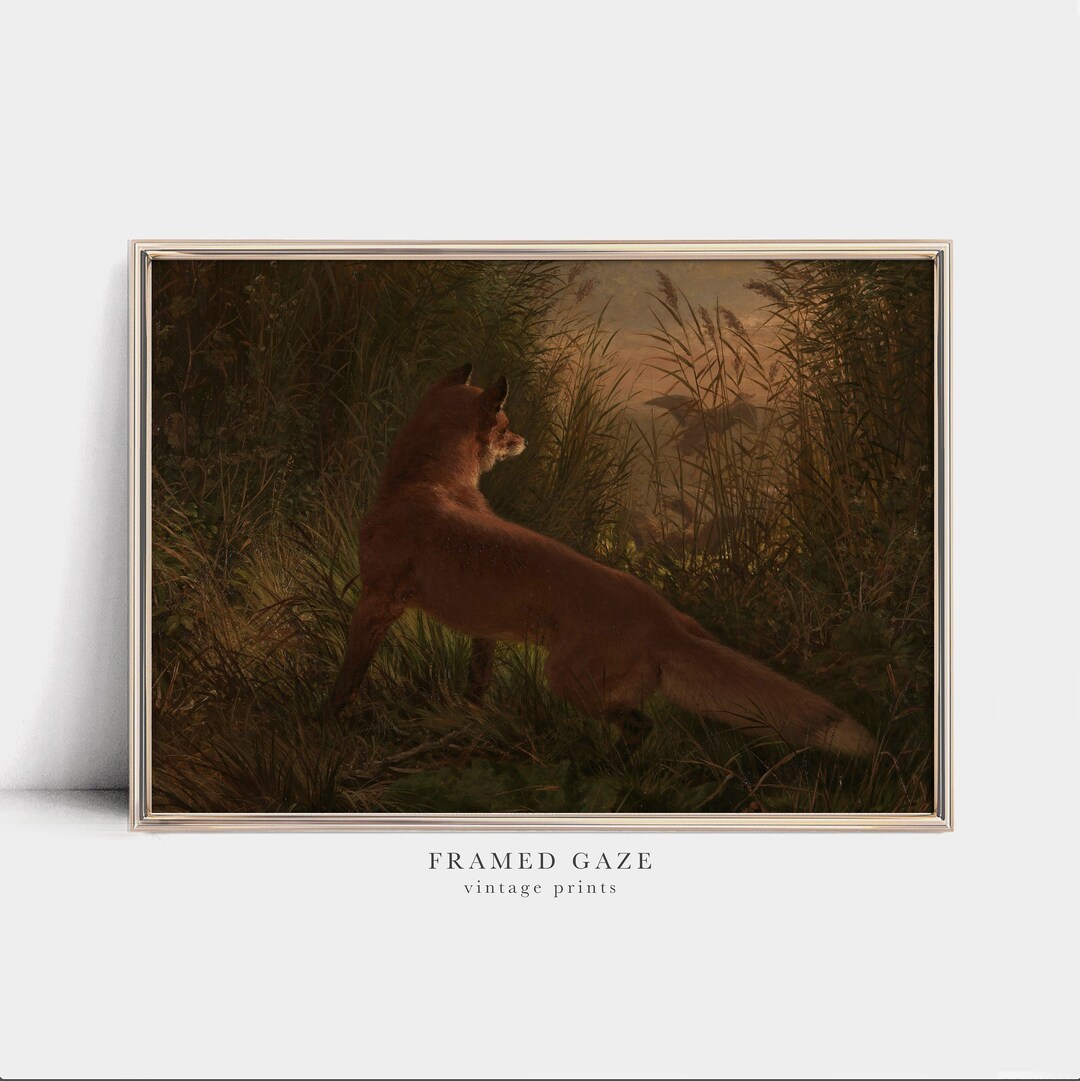 Vintage Fox Painting, Vintage Wall Art Printable Art Vintage Animal ...
