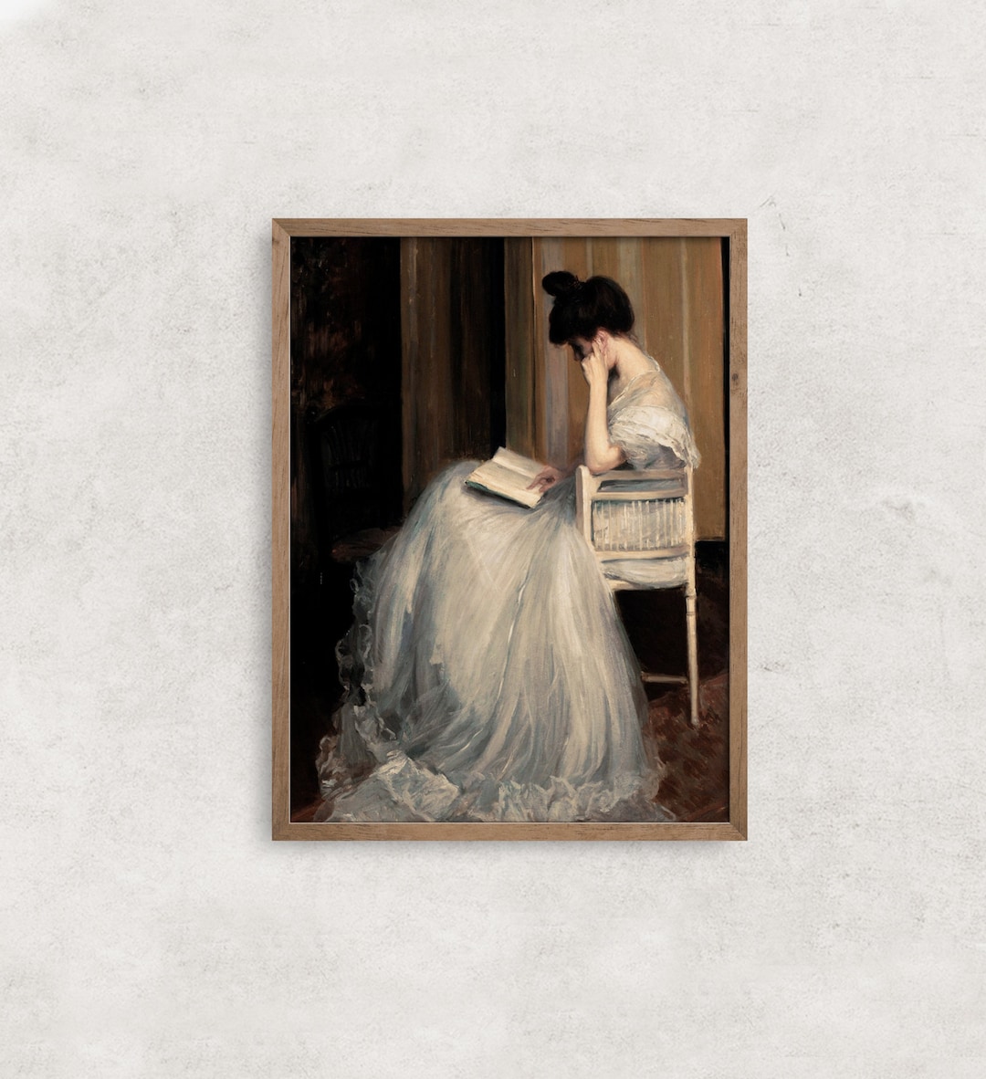 Portrait of a Girl Reading Female Portrait Vintage Wall - Etsy