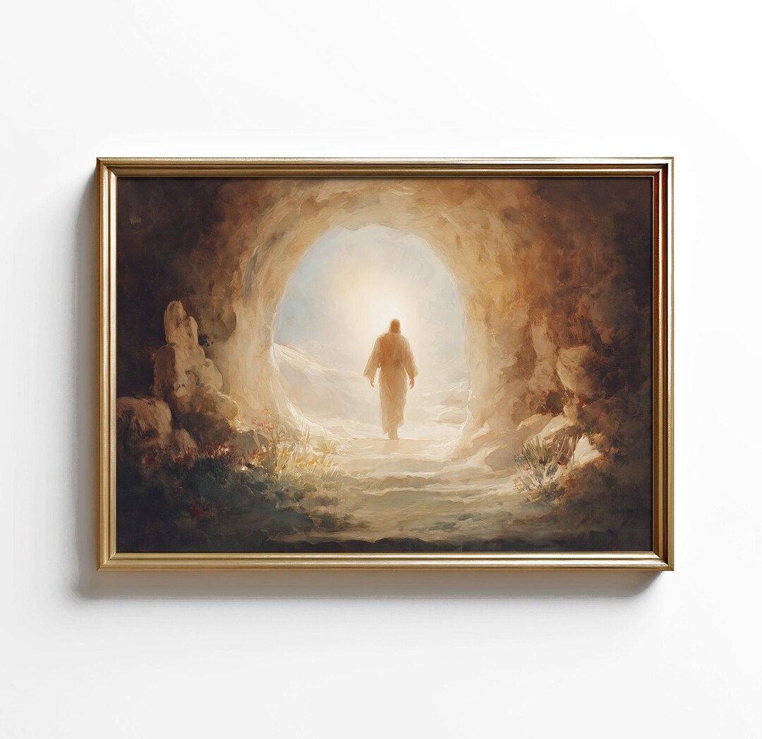 Painting of Jesus Emerging From the Tomb | Christian Wall Art ...