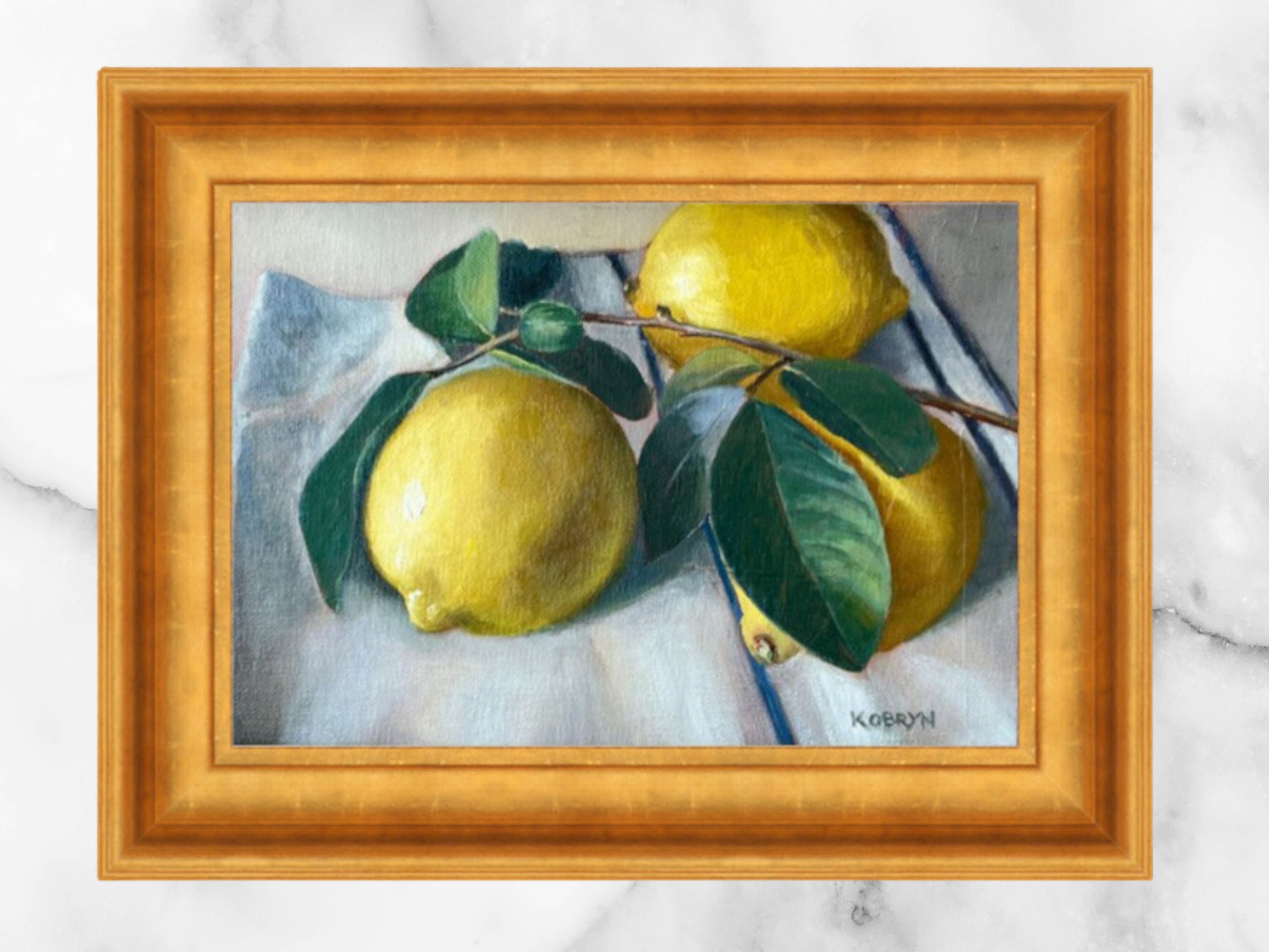 Lemon Wall Art, Print of Oil Lemon Painting, Lemon Print, Farmhouse ...