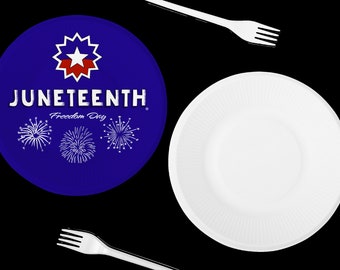 Juneteenth Party Plate Set (red W/ White Writing) - Etsy