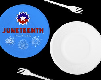 Juneteenth Party Plate Set (red W/ White Writing) - Etsy