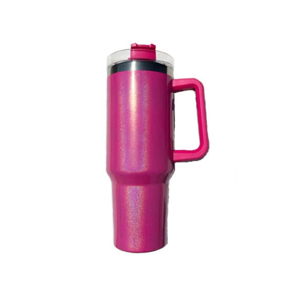 Sublimation PINK Shimmer 40 Oz Tumbler With Handle Sublimation Blank ...