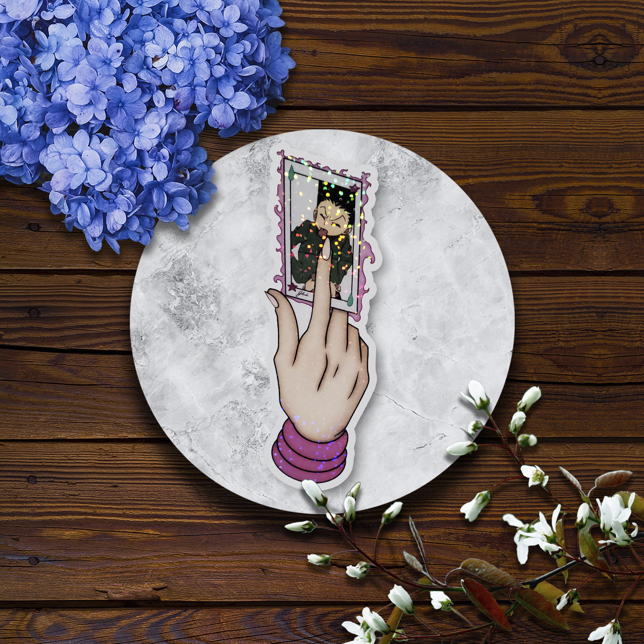 Hisoka Morrow | Sparkle Holographic Vinyl Sticker, Anime Clown - Etsy