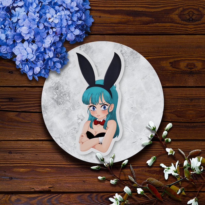 Bunny Bulma | Glossy Vinyl Sticker, Anime Girl Waifu - Etsy