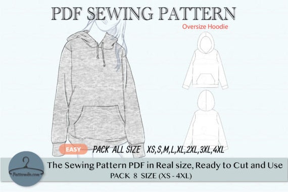 Oversize Hoodie Pattern PDF Sewing Pattern PDF Digital - Etsy