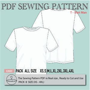 Pattern T-shirt for Men Sewing Pattern PDF Digital Pattern - Etsy