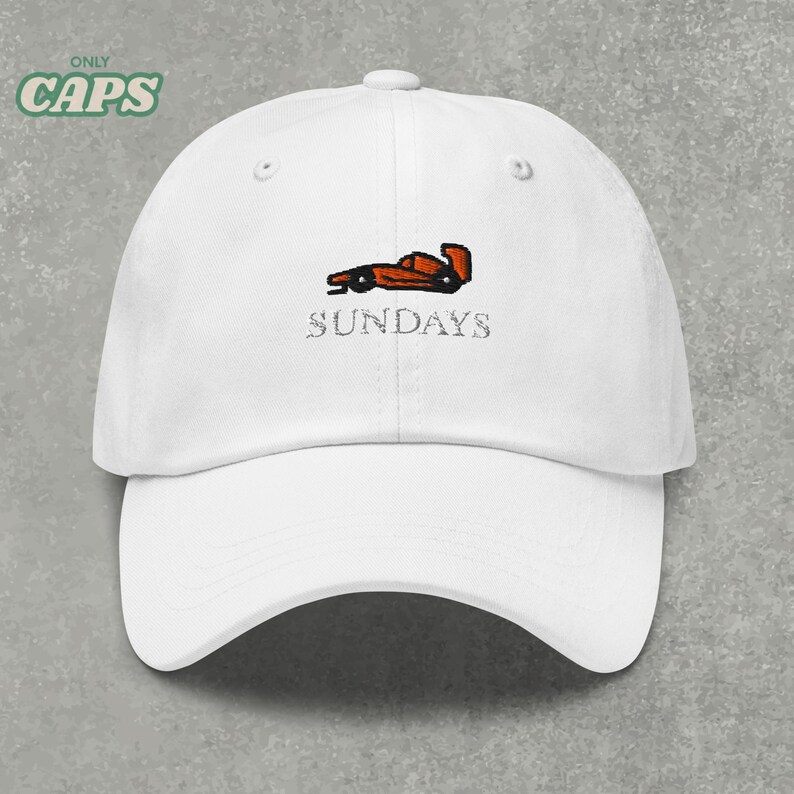 Embroidered F1 Sundays Hat | Handmade Baseball Cap | Racing Fan Gift ...