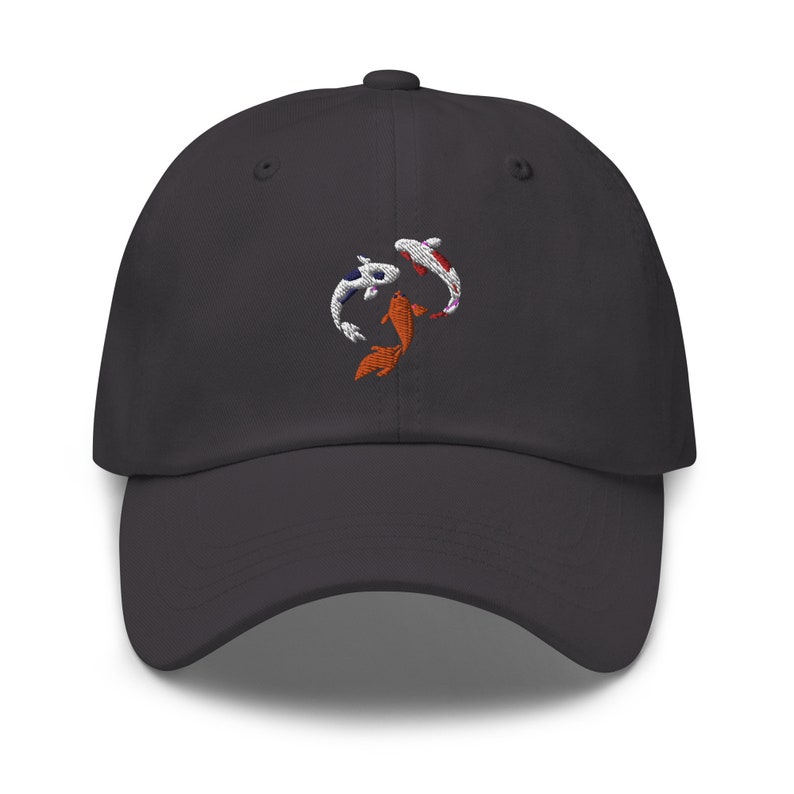 Koi Fish Hat | Japanese Koi Fish Embroidered Adjustable Dad Hat ...
