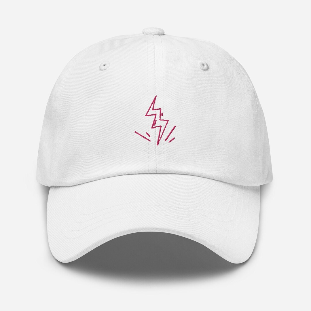 PINK THUNDER HAT. Lightning Bolt Cap. Flash Rain Thunder. Embroidered ...