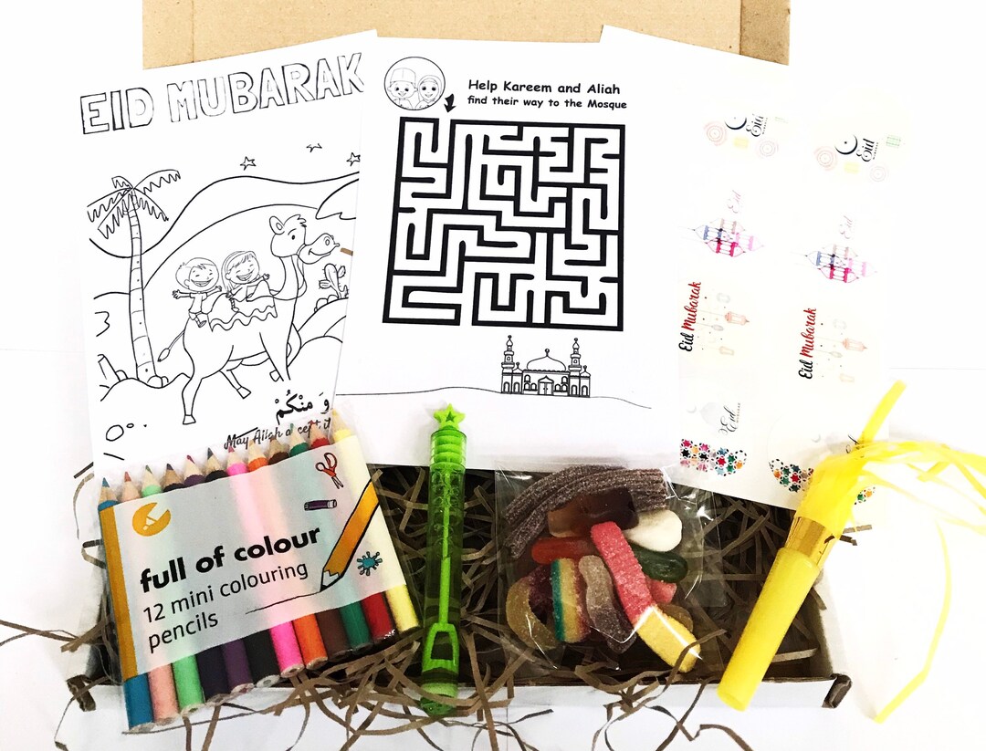 Eid Colour in Activity Colouring Eid Mubarak Gift for Kids Crafts Box ...