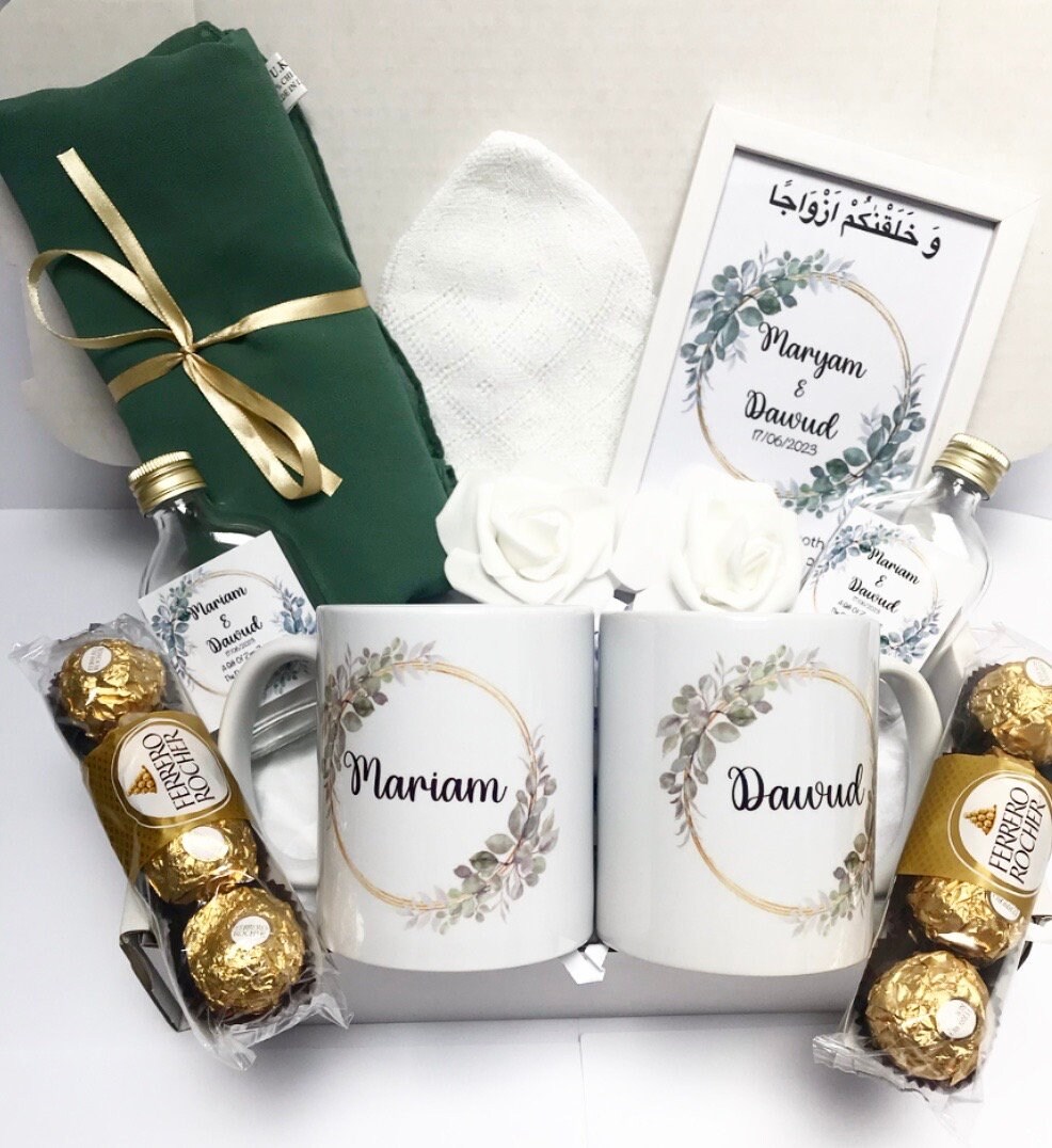 Luxury Personalised Couples Hamper Box Islamic Gift Husband Wife Nikah ...