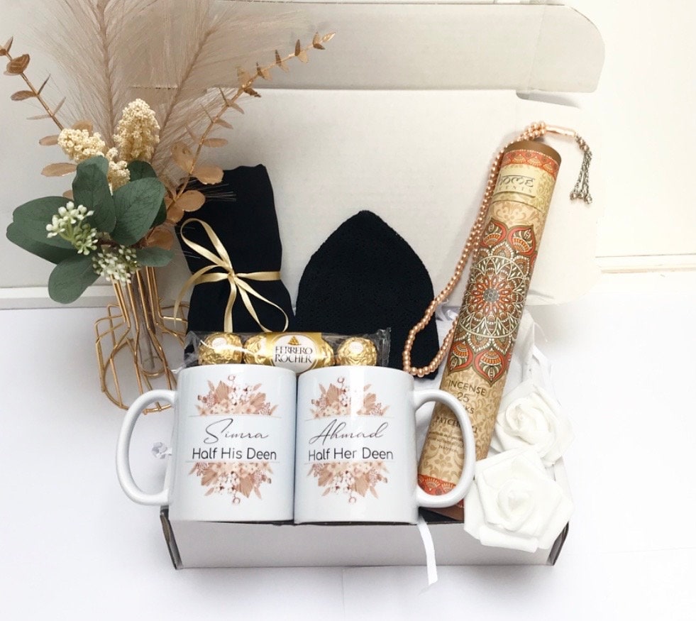 Luxury Personalised Couples Hamper Box Islamic Gift Husband Wife Hijabi ...