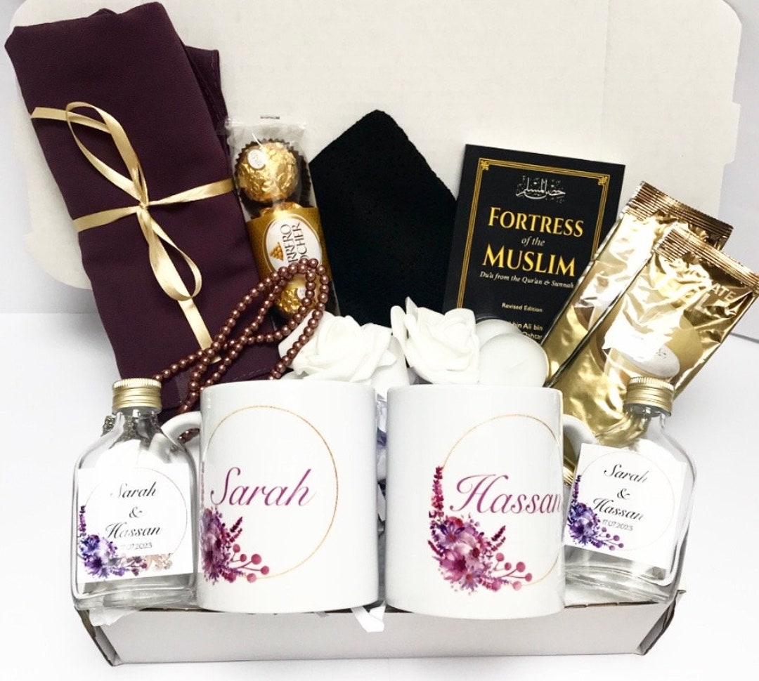 Luxury Personalised Couples Hamper Box Islamic Gift Husband Wife Nikah ...