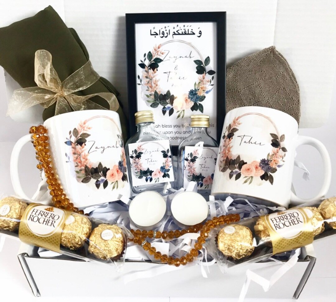 Luxury Personalised Couples Hamper Box Islamic Gift Husband Wife Nikah ...