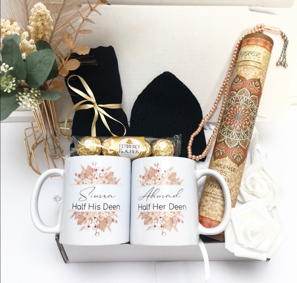 Luxury Personalised Couples Hamper Box Islamic Gift Husband Wife Hijabi ...