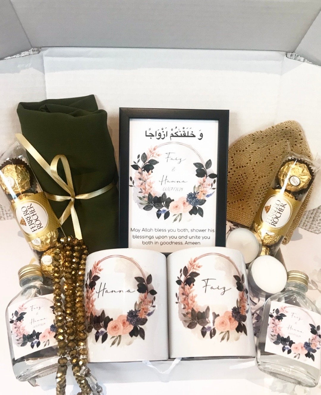 Luxury Personalised Couples Hamper Box Islamic Gift Husband Wife Nikah ...