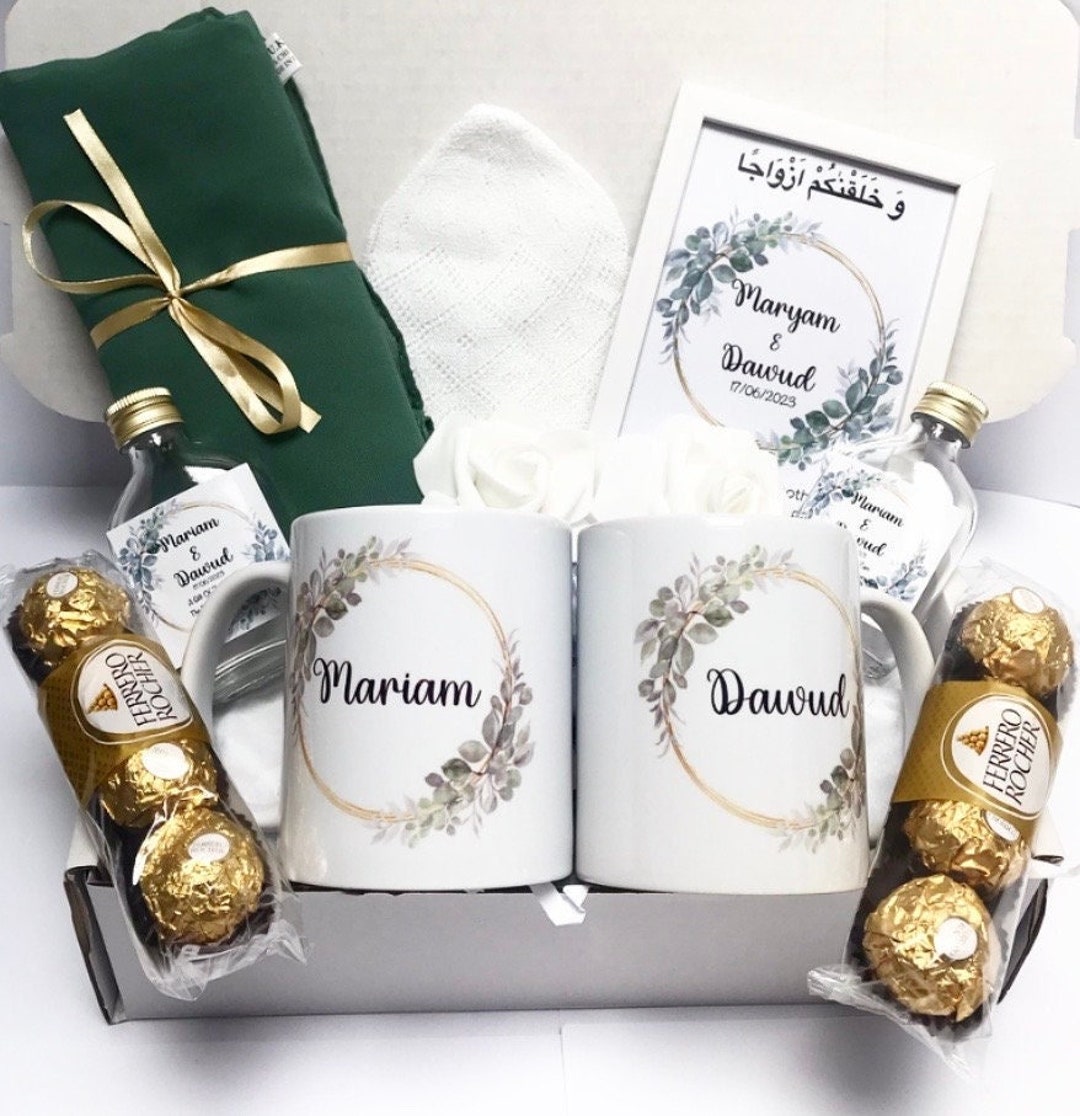 Luxury Personalised Couples Hamper Box Islamic Gift Husband Wife Nikah ...