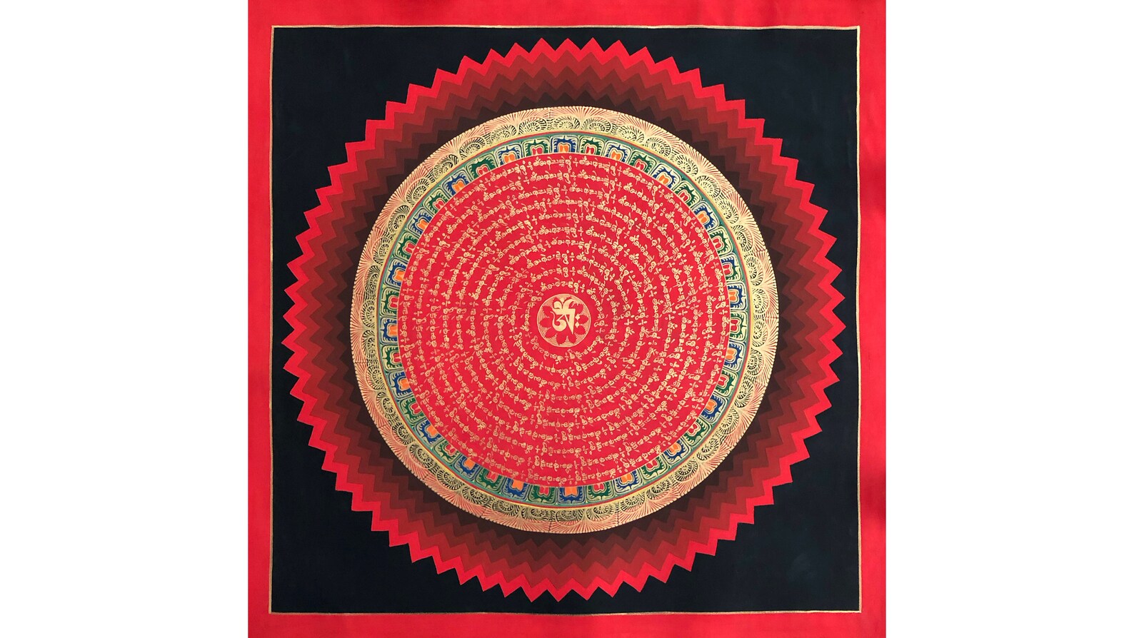 Blue Lotus Infinite Knot Mantra Mandala Thangka Painting Om - Etsy