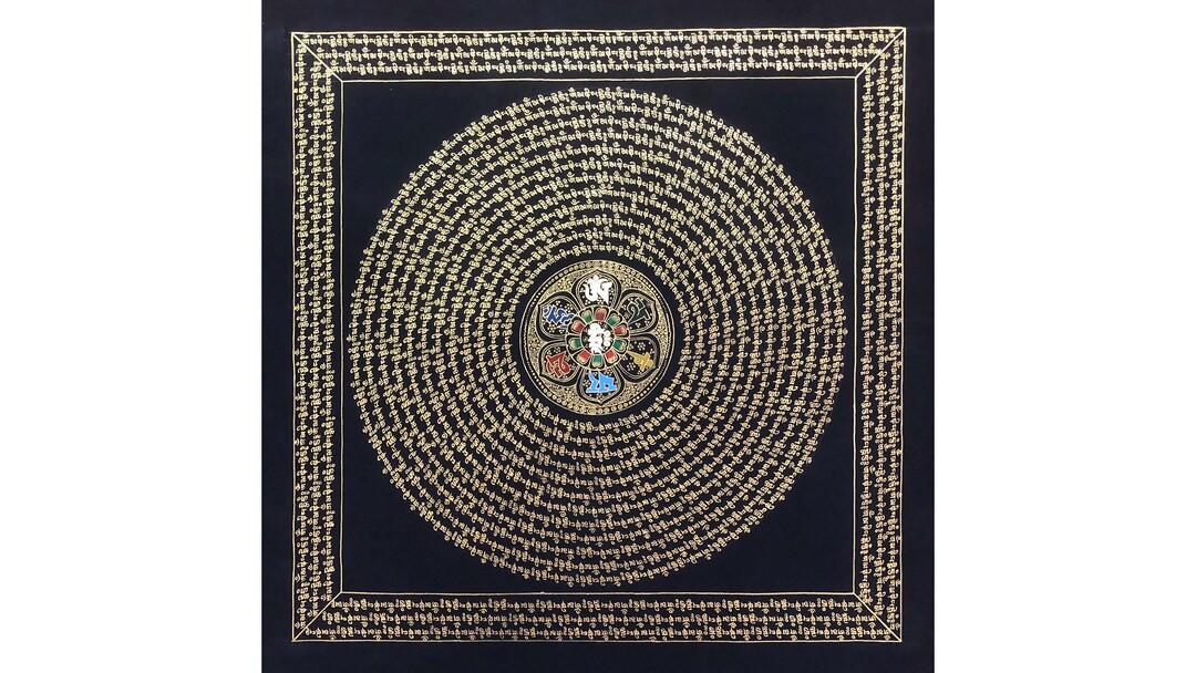 53x53cm Prayer Mandala, Chanting Mandala, Om Mandala, Prayer Mandala ...