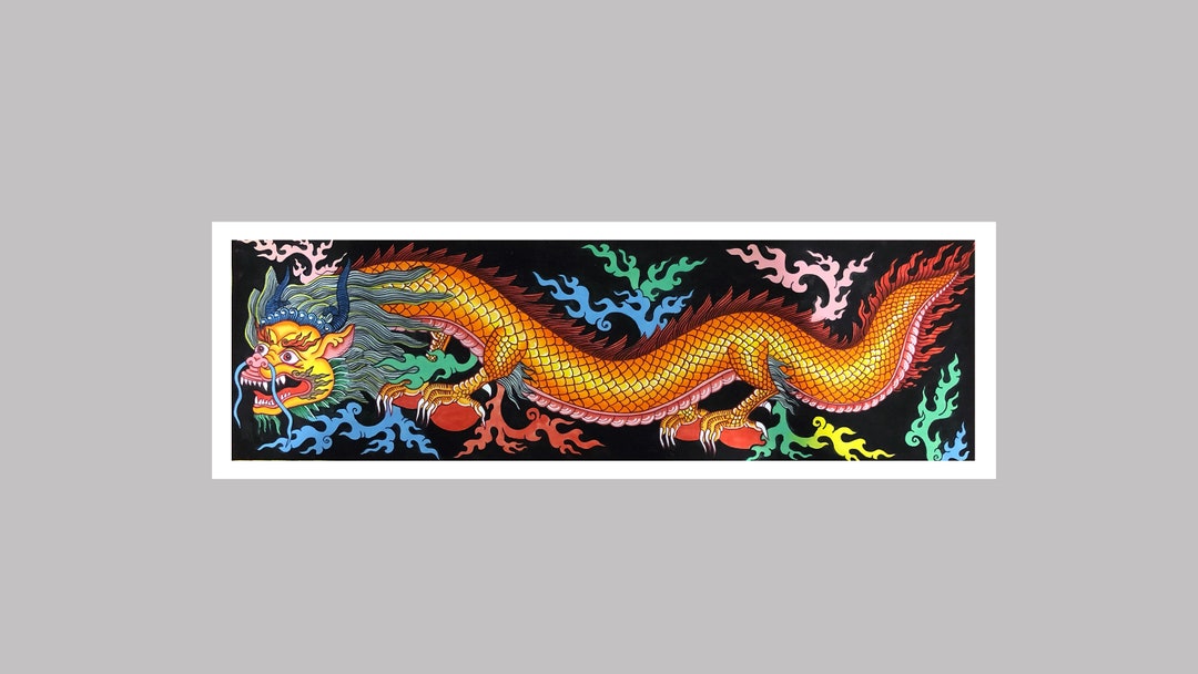 Dragon Thangka Painting, Hand Painted Canvas Cotton - Etsy